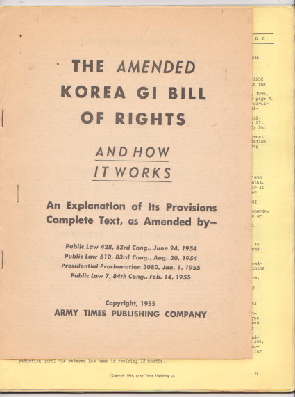 Amended Korea GI Bill of Rights and How it Works : An Explanation of ...